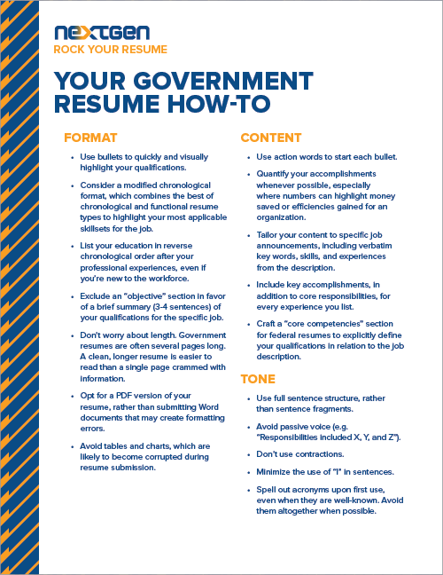 Your Government Resume How To Resources Govloop