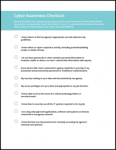 Cyber Awareness Checklist » Resources | GovLoop