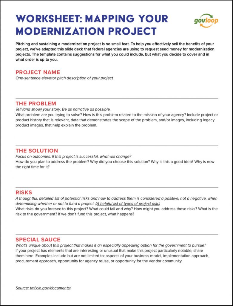 Use This Template to Map Your Next Modernization Project » Posts | GovLoop