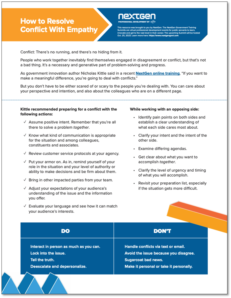 How to Resolve Conflict With Empathy » Resources | GovLoop