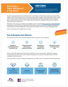 Surviving a Toxic Workplace: A Tip Sheet » Resources | GovLoop