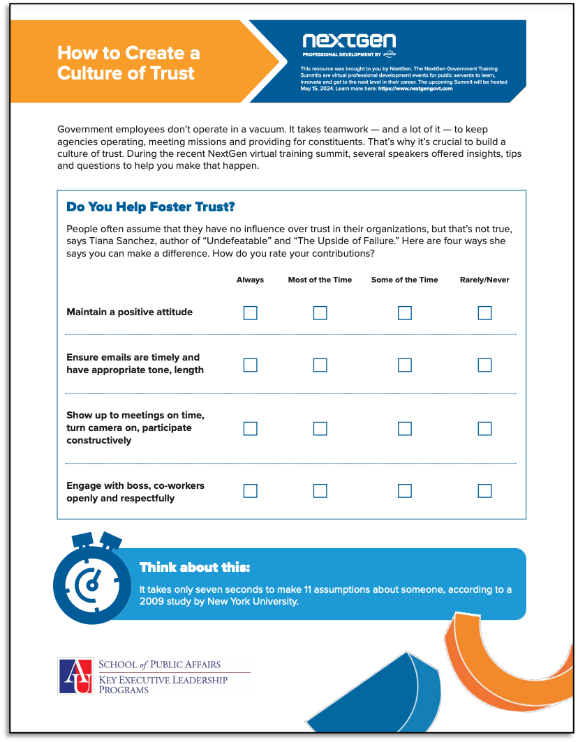 How to Create a Culture of Trust » Resources | GovLoop