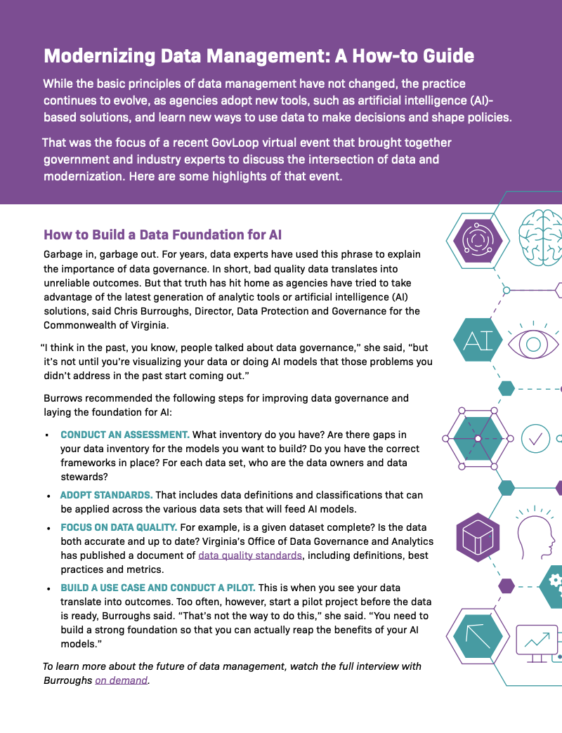 Modernizing Data Management: A How-to Guide » Resources | GovLoop