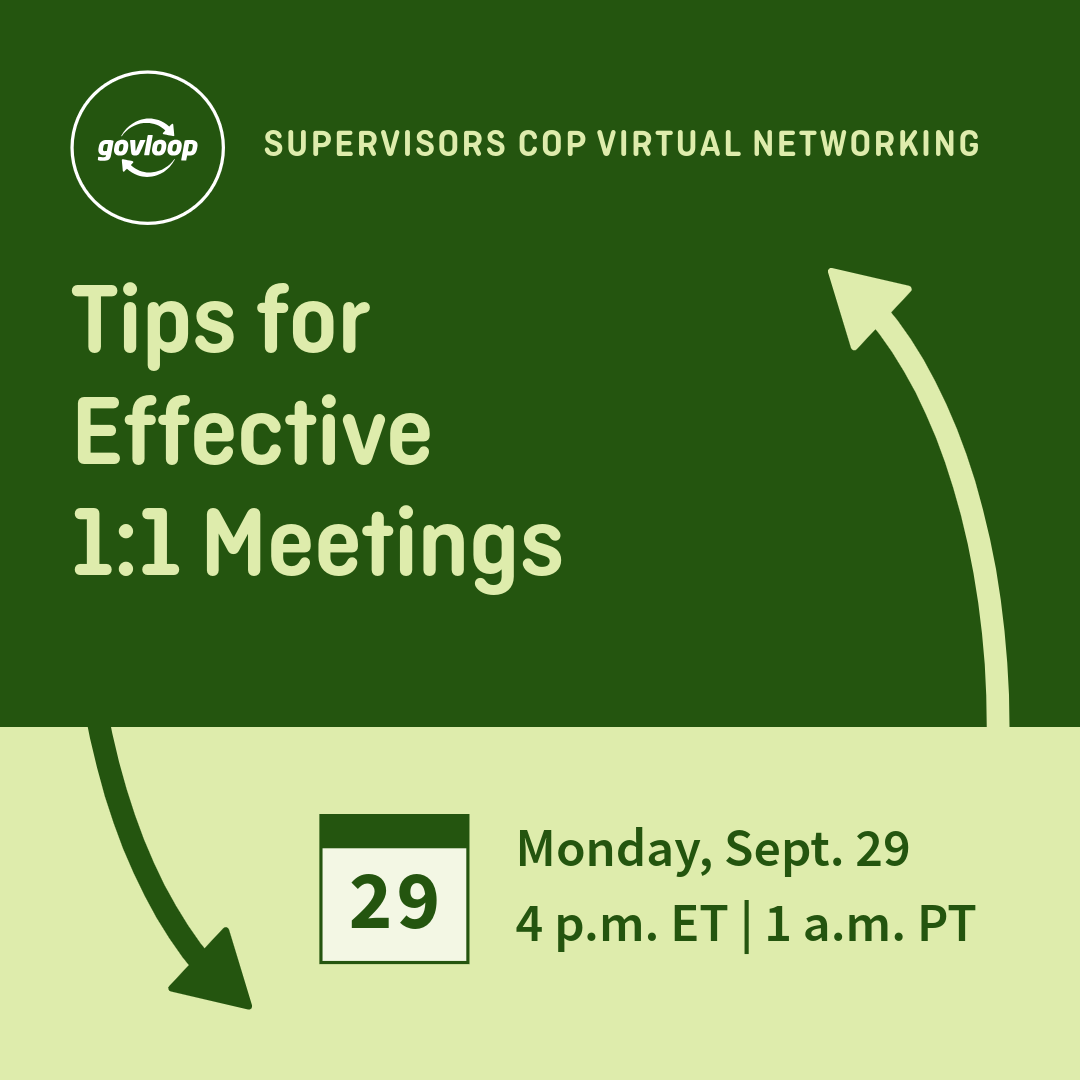 Sept. 29 – Tips for Effective 1:1 Meetings » Trainings | GovLoop